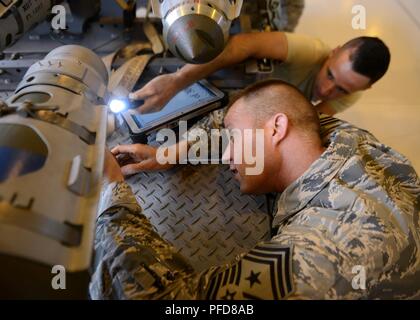 Inert munitions provided by the 31st Munitions Squadron (MUNS) sit on a ...