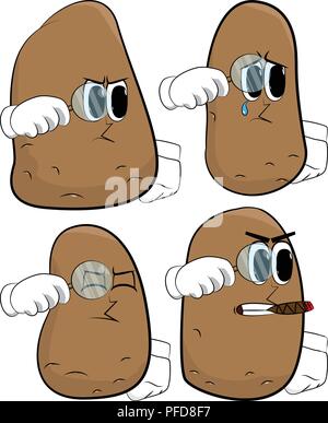 Sad potato cartoon Stock Vector Art & Illustration, Vector Image ...
