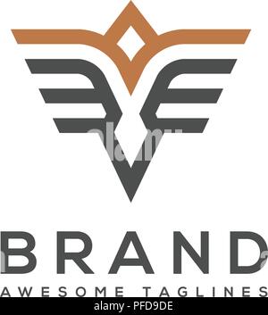 Vector wings logo . Winged logo company and icon wing flying vector ...