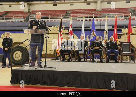 DCARNG 74th Troop Command Command Sgt. Maj. Michael Brooks speaks to ...