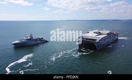 The Norwegian Navy Mine Warfare Vessel, HNoMS Otra (M351) departing ...