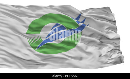 Wajima City Flag, Japan, Ishikawa Prefecture, Closeup View Stock Photo ...
