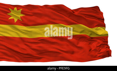 Toa Alta City Flag On Flagpole, Puerto Rico, Isolated On White ...