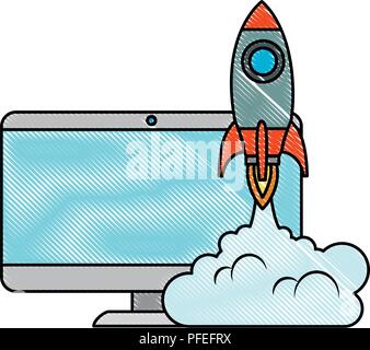 rocket launcher space tech icon Stock Vector Image & Art - Alamy