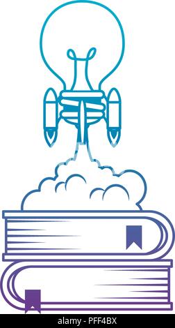 bulb rocket launcher with books Stock Vector Image & Art - Alamy
