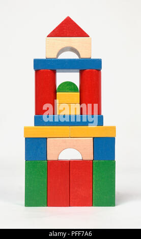 The tower from wooden blocks Stock Photo - Alamy