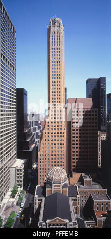 architectural cityscape in new york city. skyscraper skyline of ...