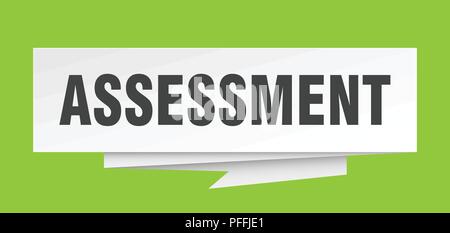 assessment sign. assessment paper origami speech bubble. assessment tag ...
