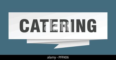 catering sign. catering paper origami speech bubble. catering tag ...