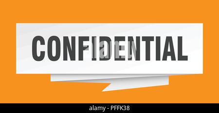 confidential sign. confidential paper origami speech bubble ...
