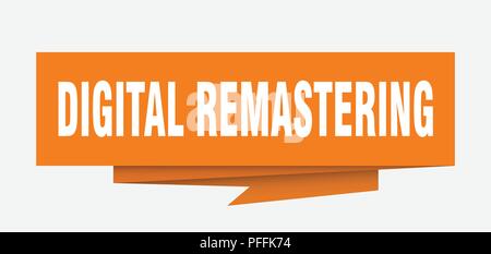 digital remastering sign. digital remastering paper origami speech ...
