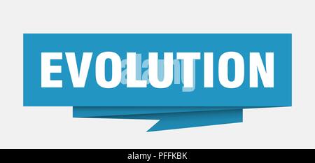 evolution sign. evolution paper origami speech bubble. evolution tag ...