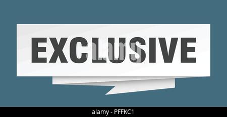 exclusive sign. exclusive paper origami speech bubble. exclusive tag ...
