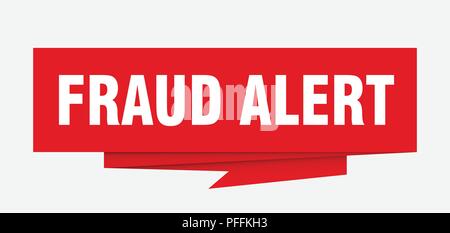 fraud alert sign. fraud alert paper origami speech bubble. fraud alert ...