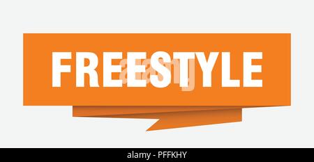 freestyle sign. freestyle paper origami speech bubble. freestyle tag ...