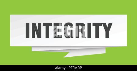 integrity sign. integrity paper origami speech bubble. integrity tag ...
