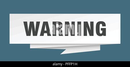 warning sign. warning paper origami speech bubble. warning tag. warning ...