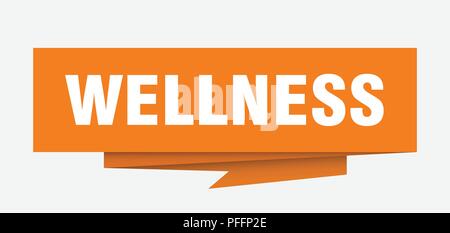 wellness sign. wellness paper origami speech bubble. wellness tag ...