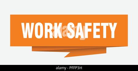 work safety sign. work safety paper origami speech bubble. work safety ...