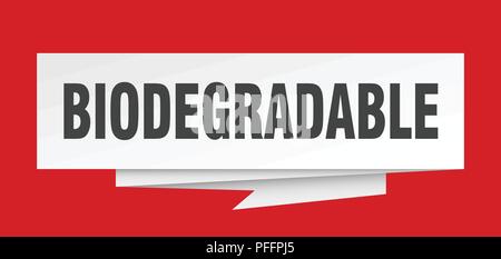 biodegradable sign. biodegradable paper origami speech bubble ...