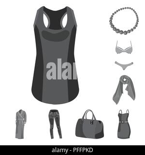 Women Clothing monochrome icons in set collection for design.Clothing ...