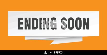 ending soon sign. ending soon paper origami speech bubble. ending soon ...