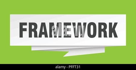 framework sign. framework paper origami speech bubble. framework tag ...