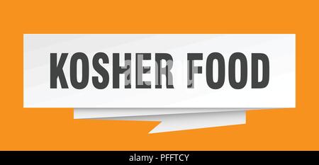 kosher food sign. kosher food paper origami speech bubble. kosher food ...
