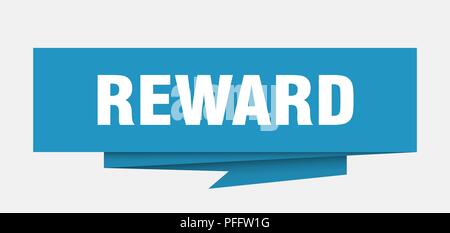 reward sign. reward paper origami speech bubble. reward tag. reward ...