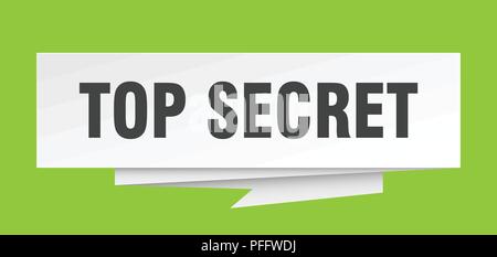 top secret sign. top secret paper origami speech bubble. top secret tag ...