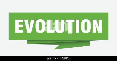 evolution sign. evolution paper origami speech bubble. evolution tag ...