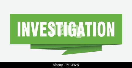 investigation sign. investigation paper origami speech bubble ...