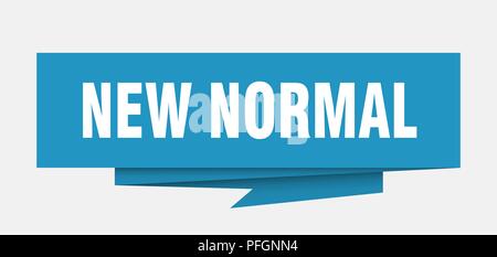 new normal sign. new normal paper origami speech bubble. new normal tag ...