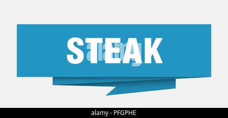 steak sign. steak paper origami speech bubble. steak tag. steak banner ...