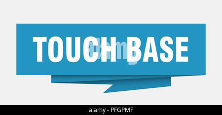 touch base sign. touch base paper origami speech bubble. touch base tag ...