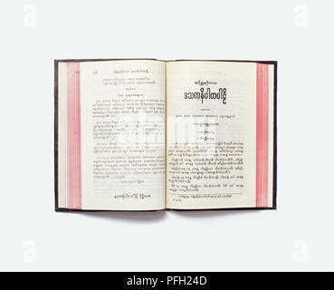 Traditional Buddhist scriptures in the Pali language are carved to a ...