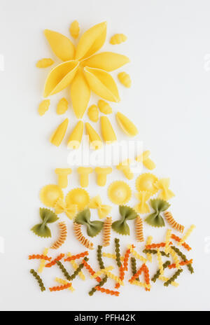 Selection Of Colourful Dried Pasta Including Sombreroni,Orrechiette ...