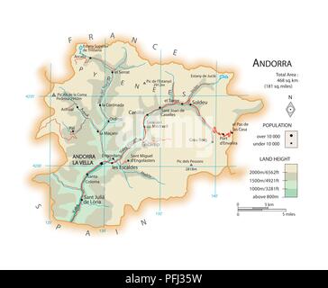Map of Andorra Stock Photo - Alamy