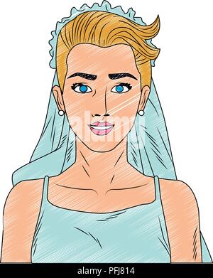 Bride pop art cartoon scribble Stock Vector Image & Art - Alamy