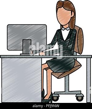 Businesswomans at office scribble Stock Vector Image & Art - Alamy