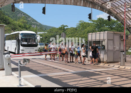 The border crossing between Croatia and Montenegro with a futuristic ...