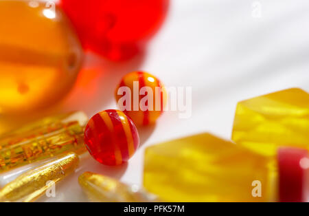 Yellow beads close-up Stock Photo - Alamy