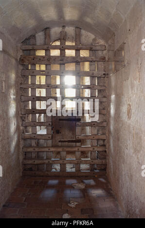 medieval wall with bars Stock Photo - Alamy