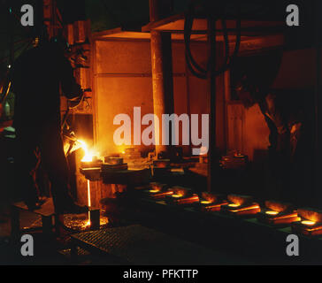 Steel being melted for conversion into magnets Stock Photo - Alamy