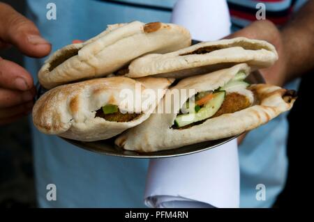 Taamiya or Falafel in Pitta bread served at an Egyptian restaurant in ...