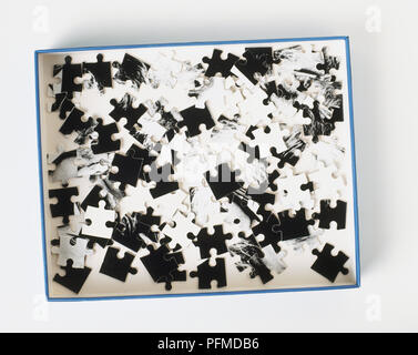 Jigsaw puzzle pieces replicating Albert Einstein's face, view from ...