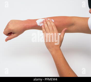 high angle view of first aid kit, glass of water, cup of coffee and ...