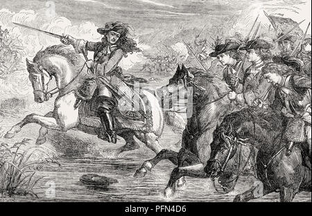 William III., Prince of Orange, At the battle of the Boyne. 1690 Stock ...