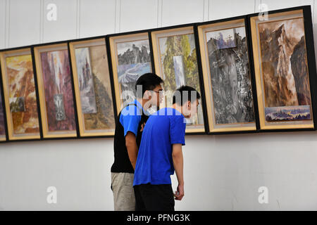 Visitors view exhibits during the 22nd China International Cartoon ...