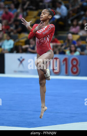 Skye Blakely performs on the floor exercises at the USA Gymnastics ...